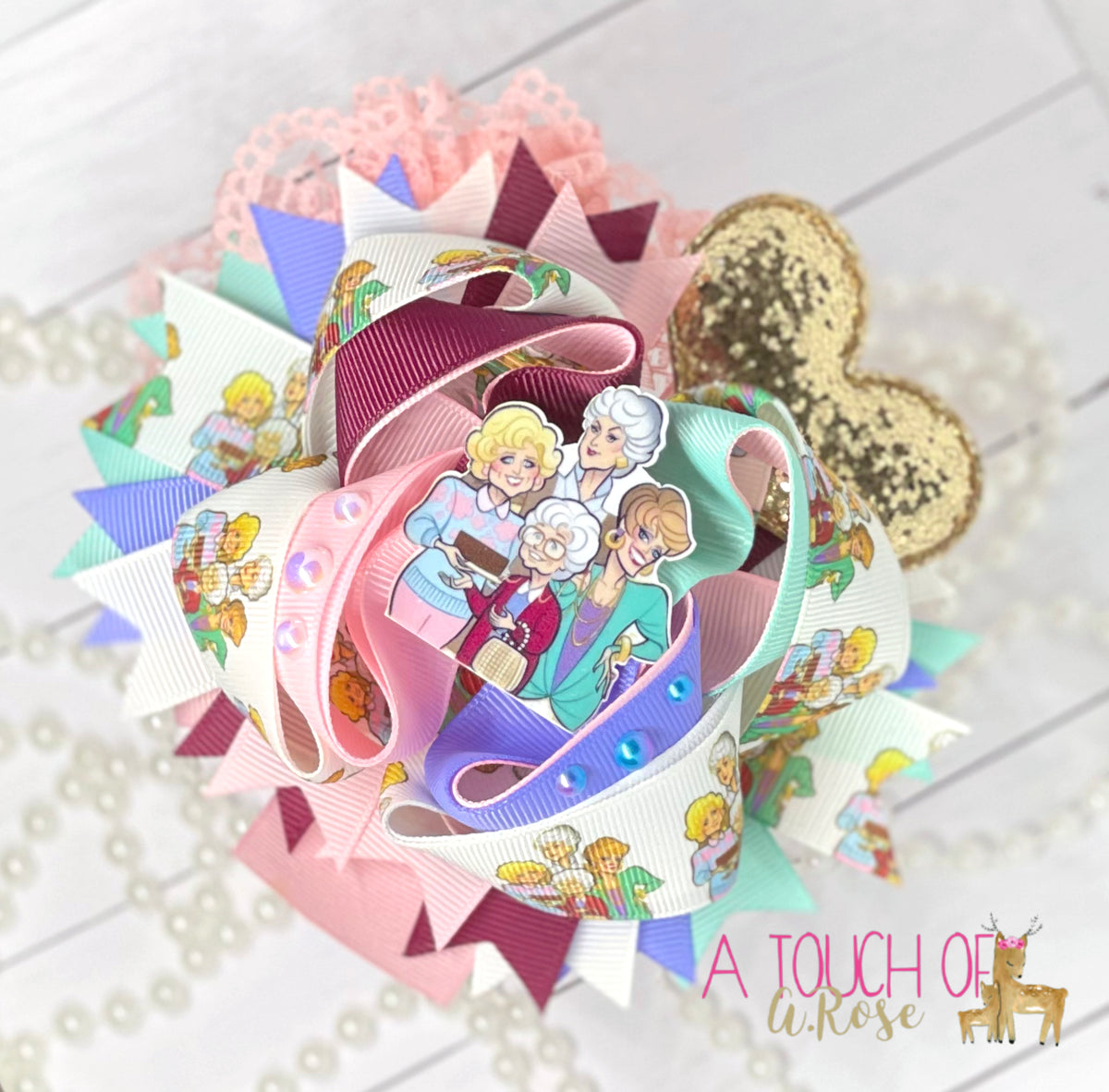 Retro Girls Hair Bow – A Touch of A Rose Bowtique