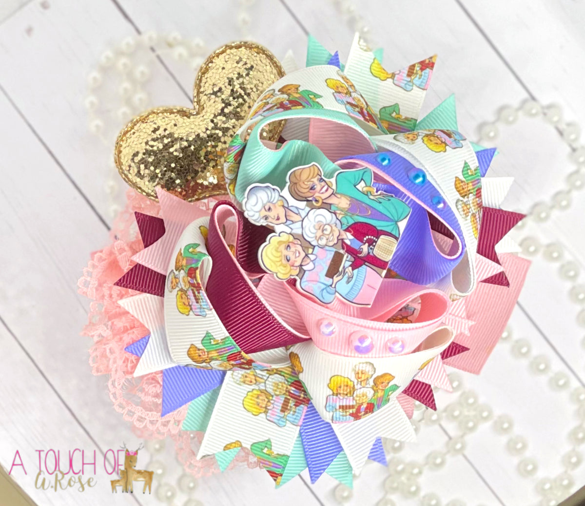 Retro Girls Hair Bow – A Touch of A Rose Bowtique